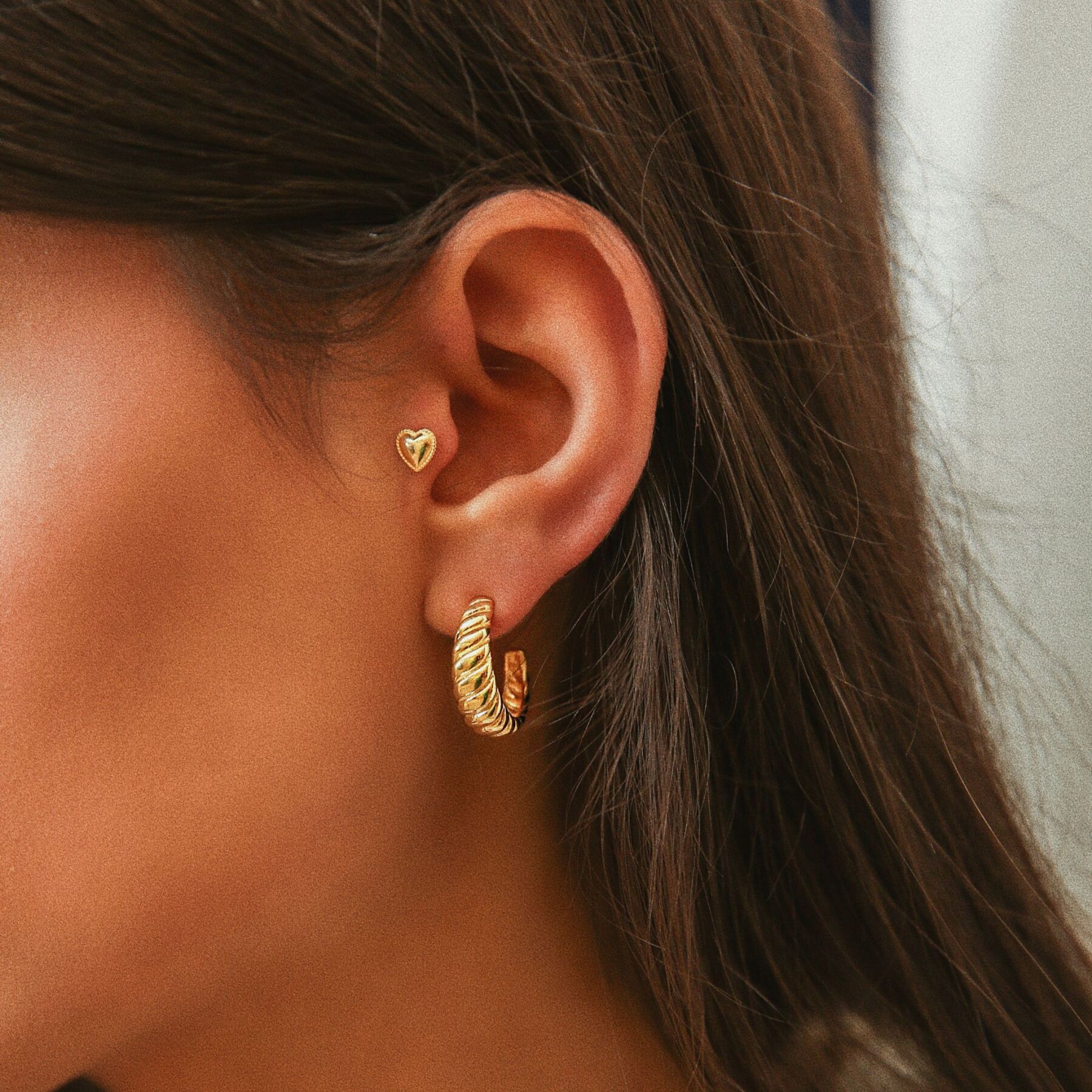 Küçük Çizgili Halka Küpe | 925 Gümüş Fi x Ceren Ceylan Fi Season